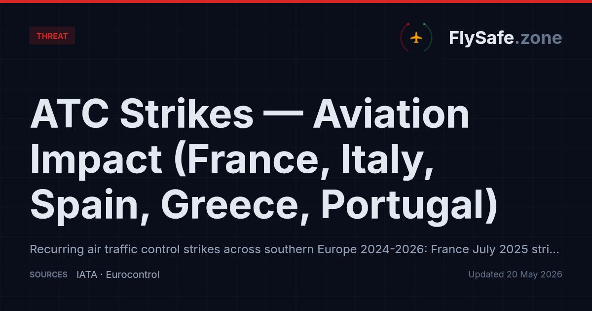 ATC Strikes — Aviation Impact (France, Italy, Spain, Greece, Portugal ...
